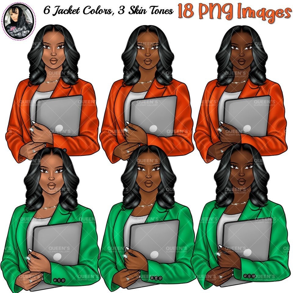 African American Woman Lady Boss Clipart Teacher Clipart - Etsy