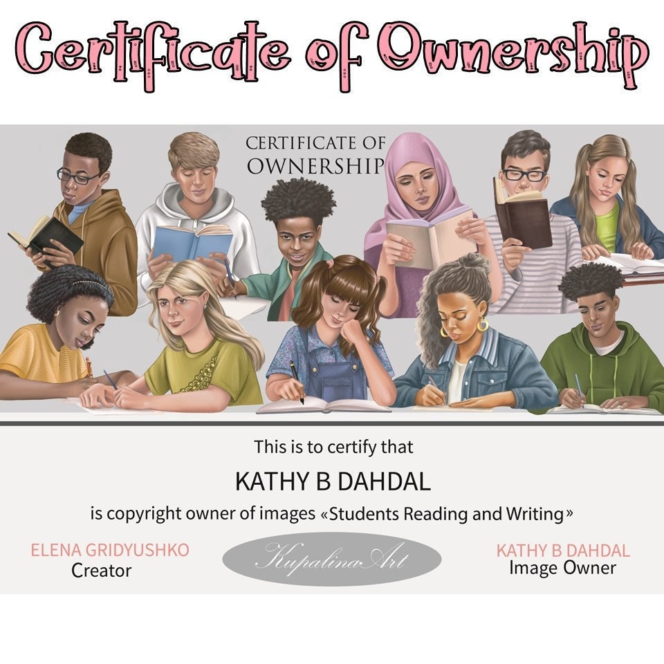 Teens Reading Clipart: Back to School Students (digital Download) - Etsy