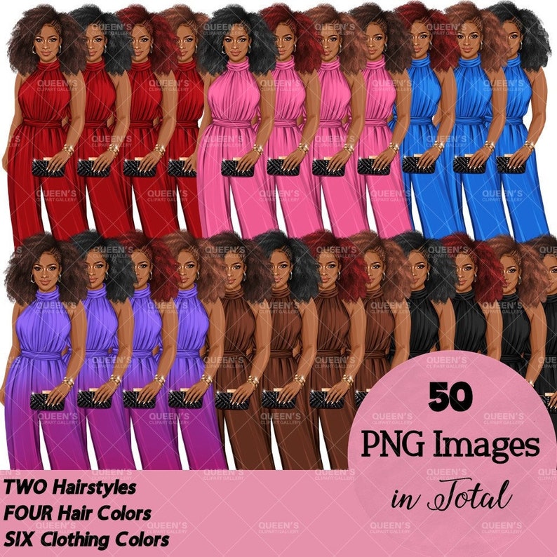 Black Girl Magic PNG, Afro Girl Clipart, Fashion Girl Clipart, Black ...