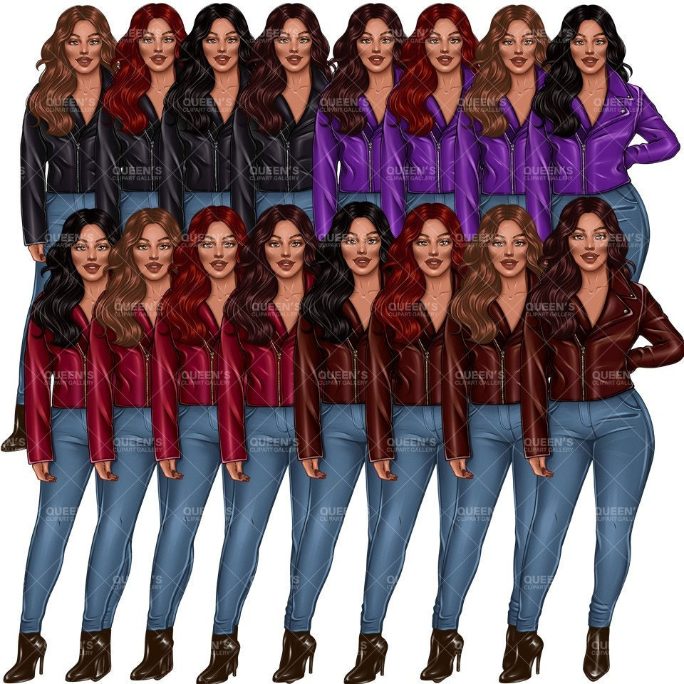 Curvy Denim Girls, Jeans Girl Clipart, Curvy Girl Clipart, Woman ...