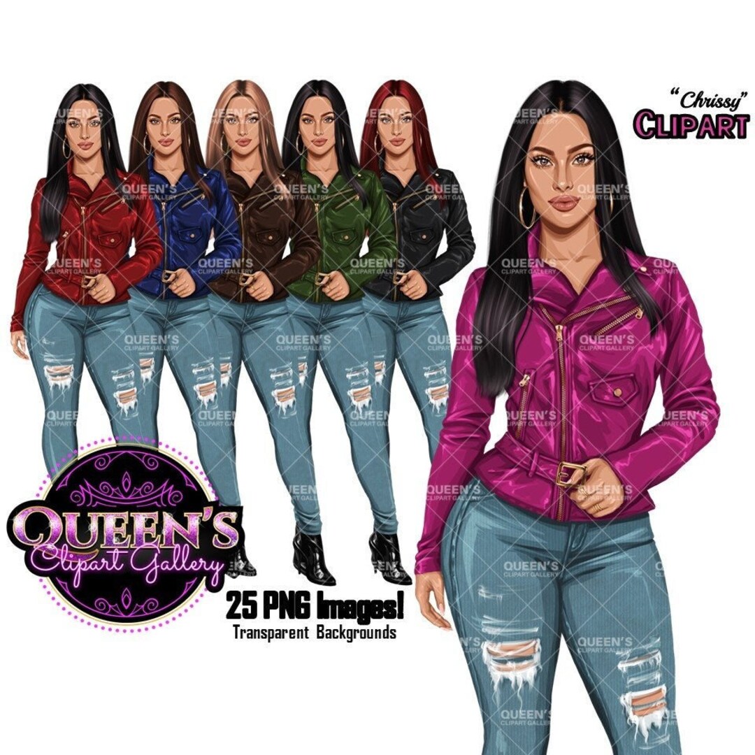 Curvy Denim Girl, Jeans Girl Clipart, Curvy Girl, Fashion Girl Clipart ...