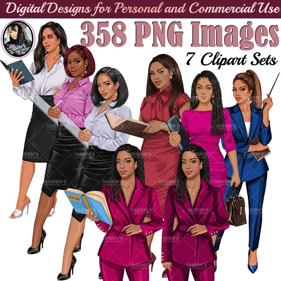 Teacher Clipart, Teachers, Teaching Clipart, Lady Boss Clipart, Afro ...