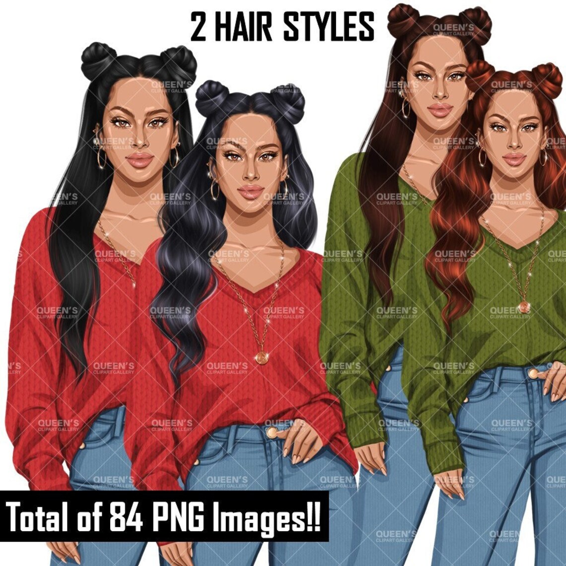 Denim Jeans Girl Fashion Girl Clipart Curvy Girl Clipart - Etsy