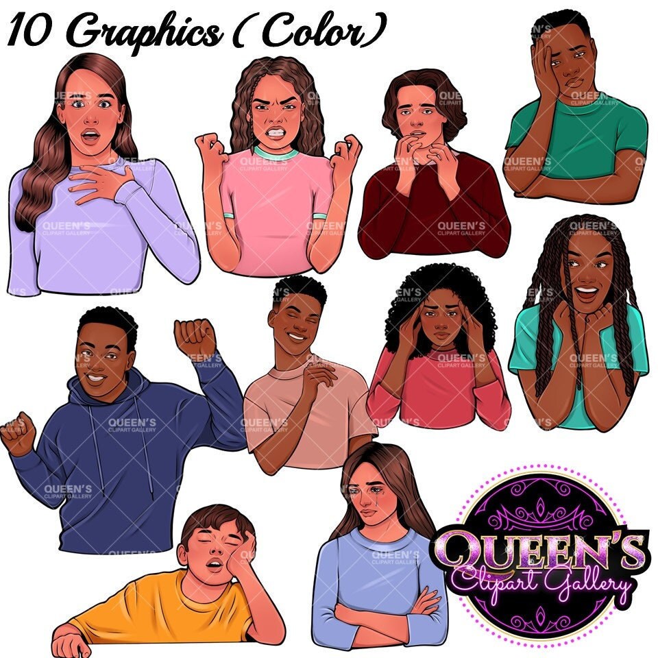 Emotional Teens Clipart, Teenagers, Mature High School Students ...