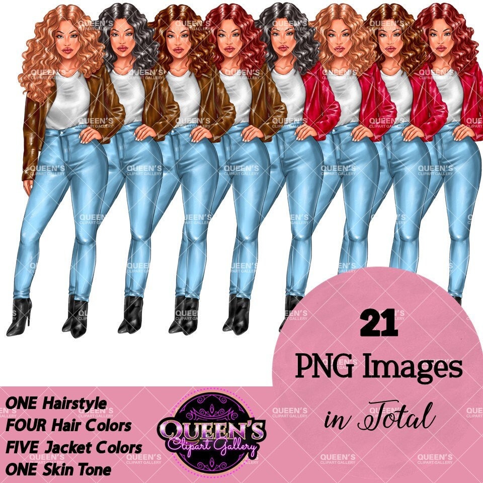 Curvy Denim Girl, Jeans Girl Clipart, Curvy Girl, Woman Clipart ...
