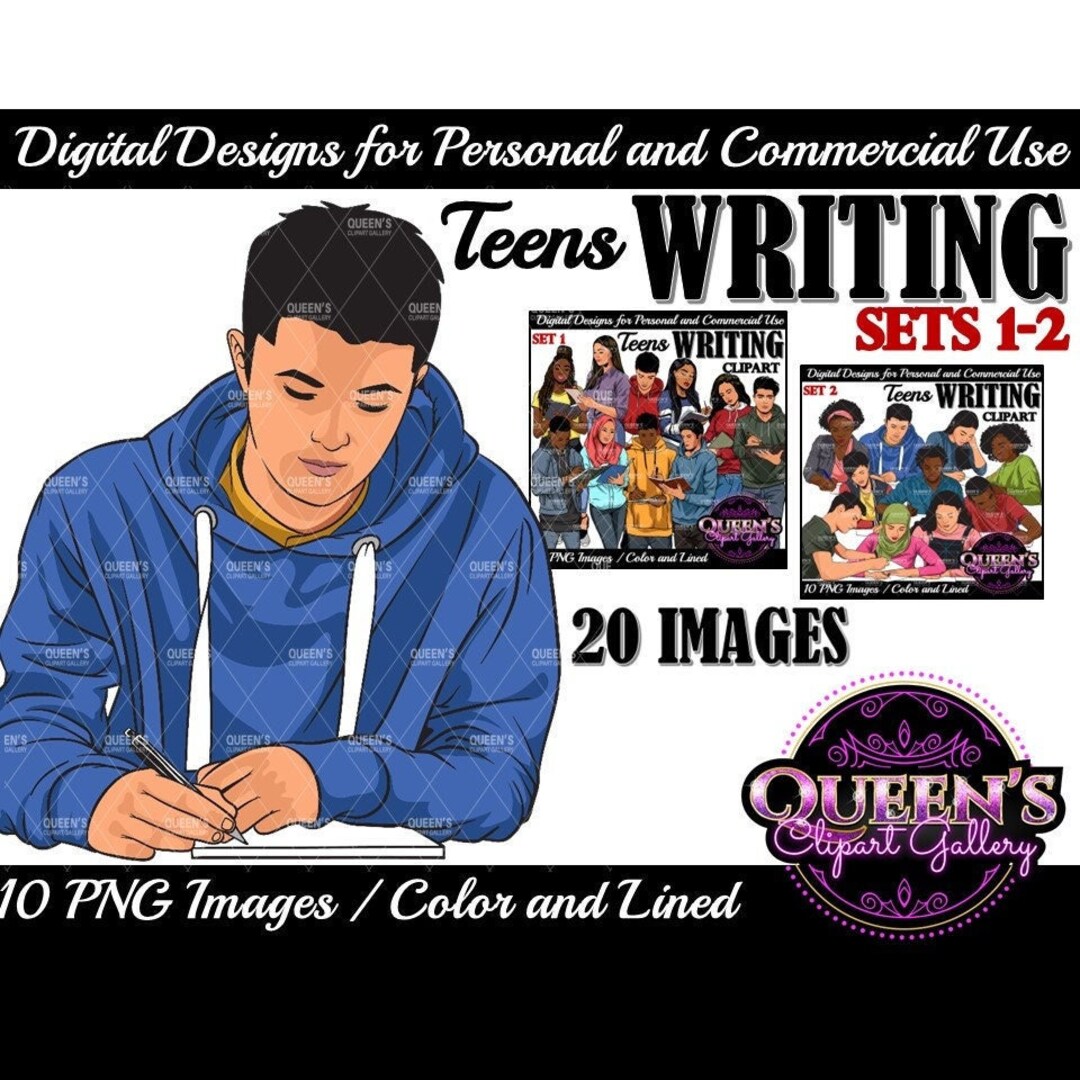 High School Teens Writing Clipart Teens Writing Clipart - Etsy