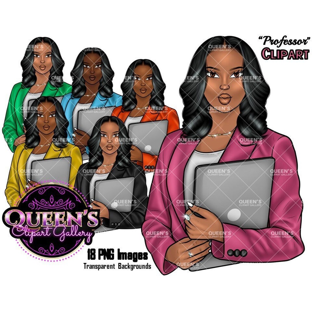 African American Woman | Lady Boss Clipart | Teacher Clipart | Afro ...
