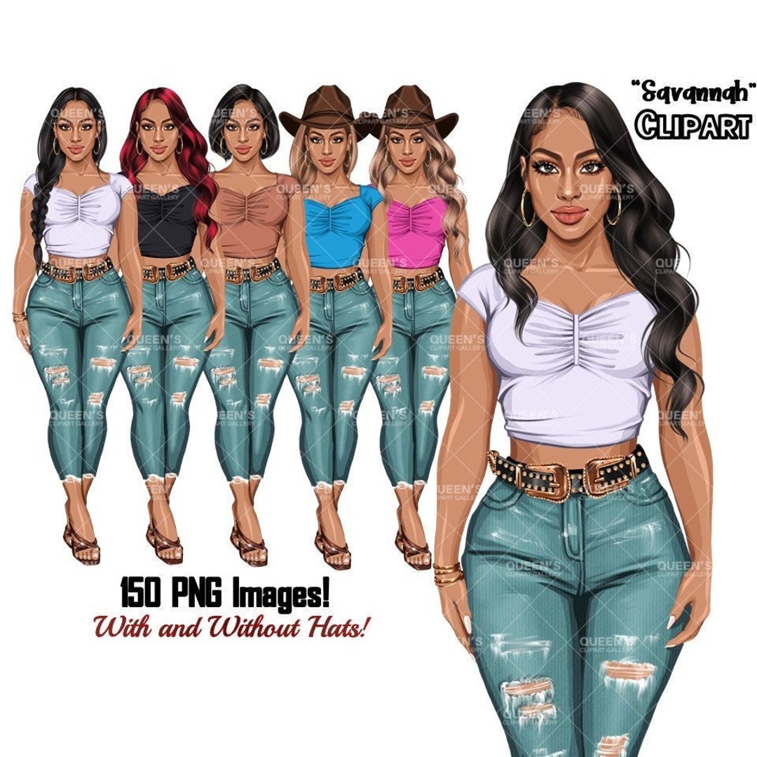 Denim Jeans Girl, Jeans Girl Clipart, Woman Clipart, Fashion Girl ...