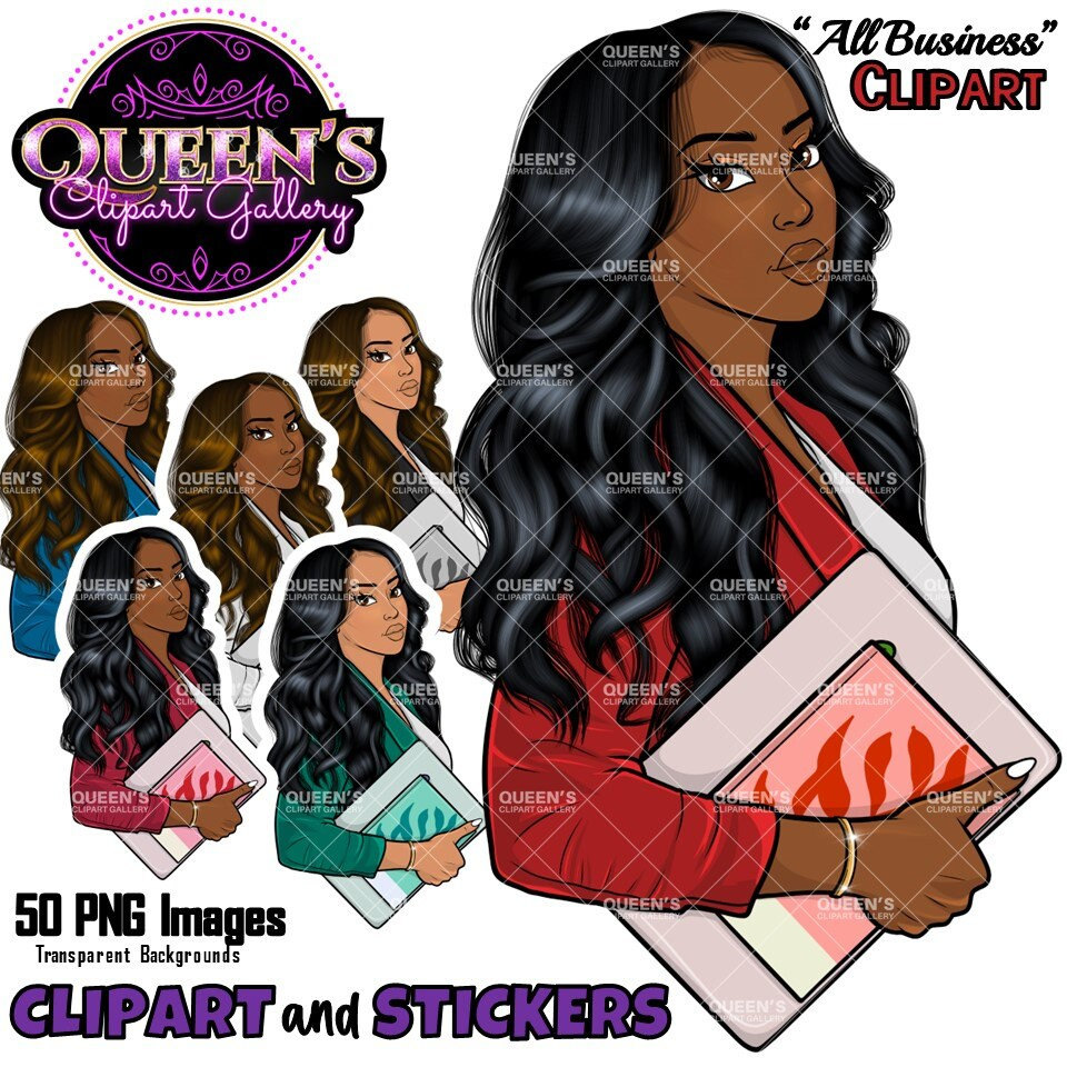 Afro Girl Clipart Afro Woman Clipart Stickers Planner Girl - Etsy