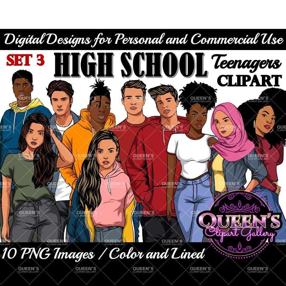 Teenagers Clipart, High School Students, Older Teens, Male Teen Clipart ...
