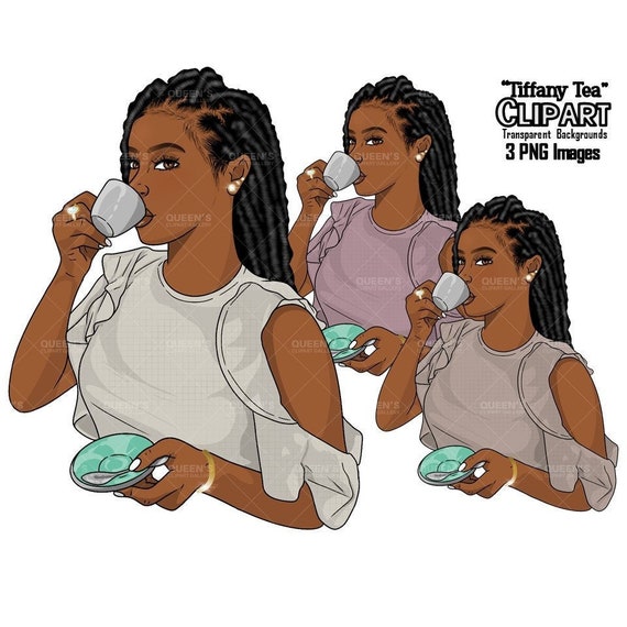 Afro Girl Clipart Tea Clipart Black Magic Clipart Black - Etsy
