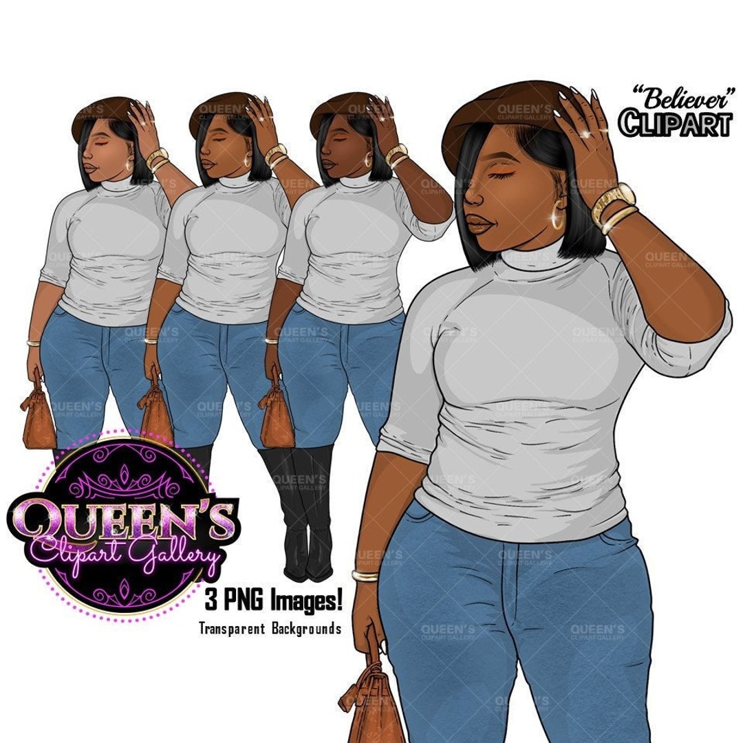 Denim Jeans Girl Clipart, Black Girl, Jeans Girl, Afro Girl Clipart ...