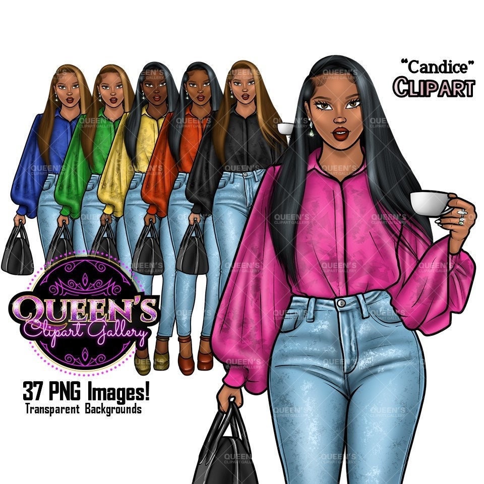 Denim Jeans Girl, Afro Girl Clipart, African American Woman, Afro Woman ...