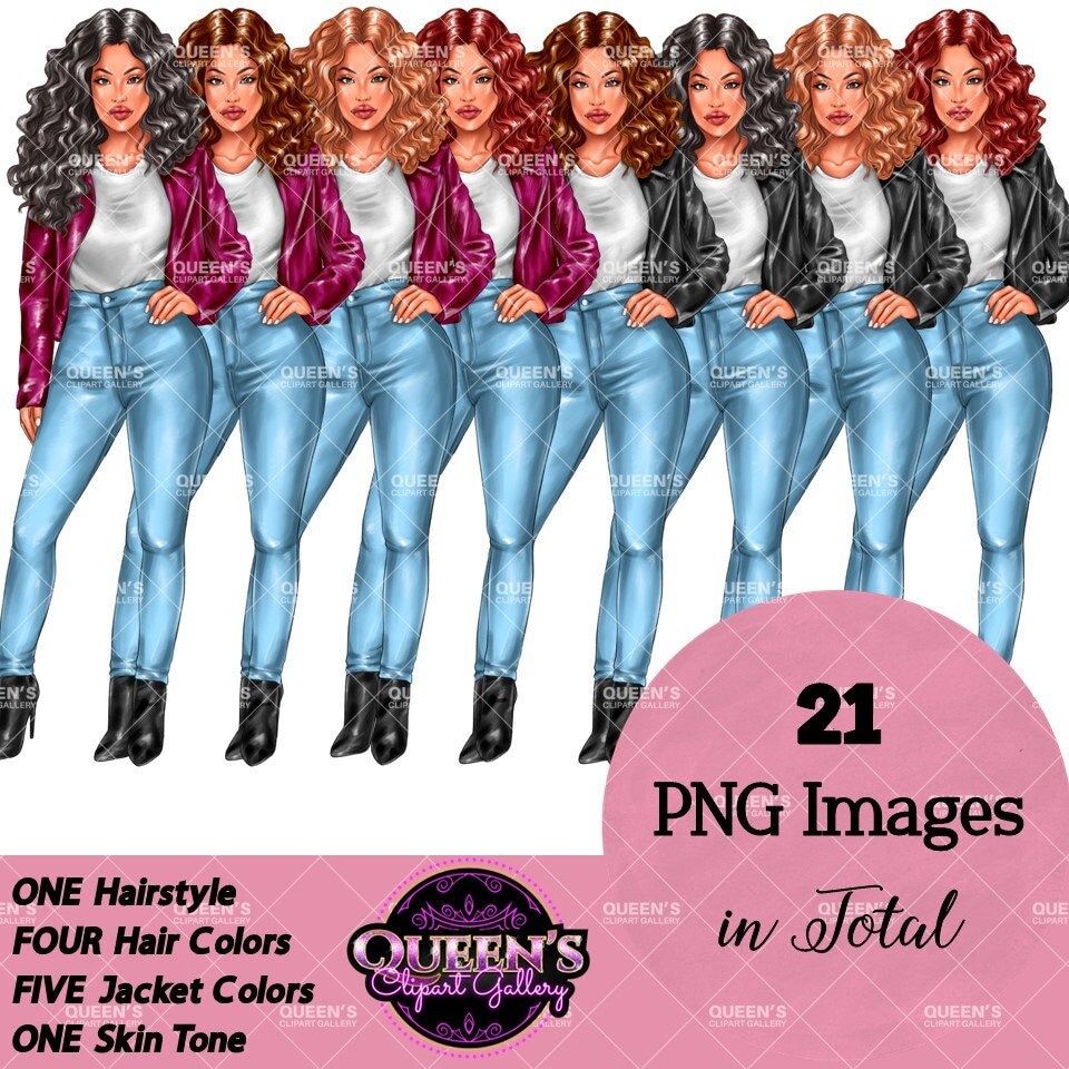 Curvy Denim Girl, Jeans Girl Clipart, Curvy Girl, Woman Clipart ...