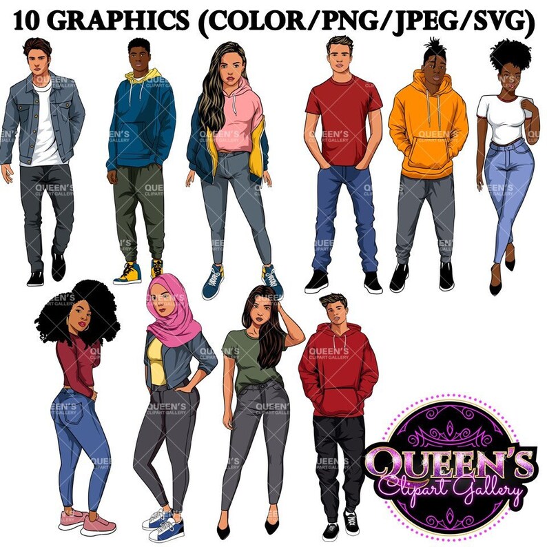 Teenagers Clipart, High School Students, Older Teens, Male Teen Clipart ...