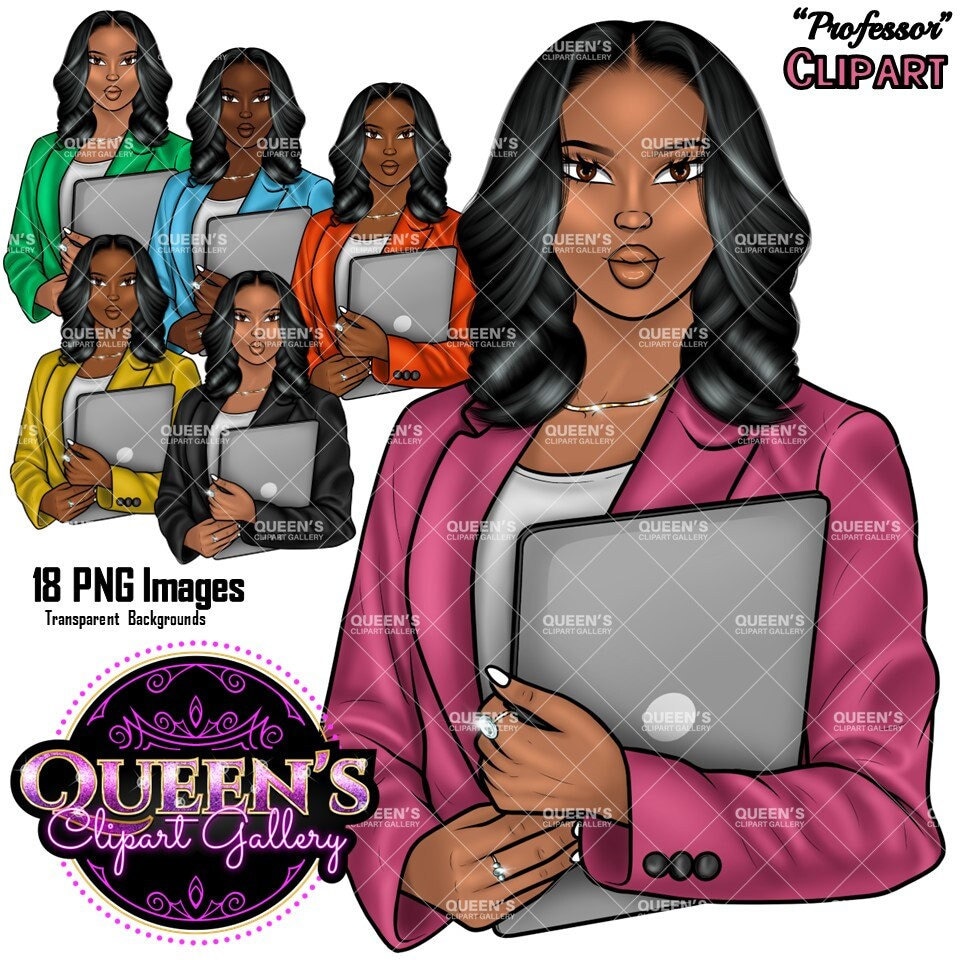 African American Woman Lady Boss Clipart Teacher Clipart Afro Woman ...