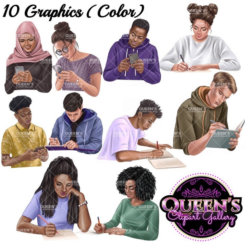 Teenagers Clipart, Teen Clipart, Students Writing, Clipart Teens ...