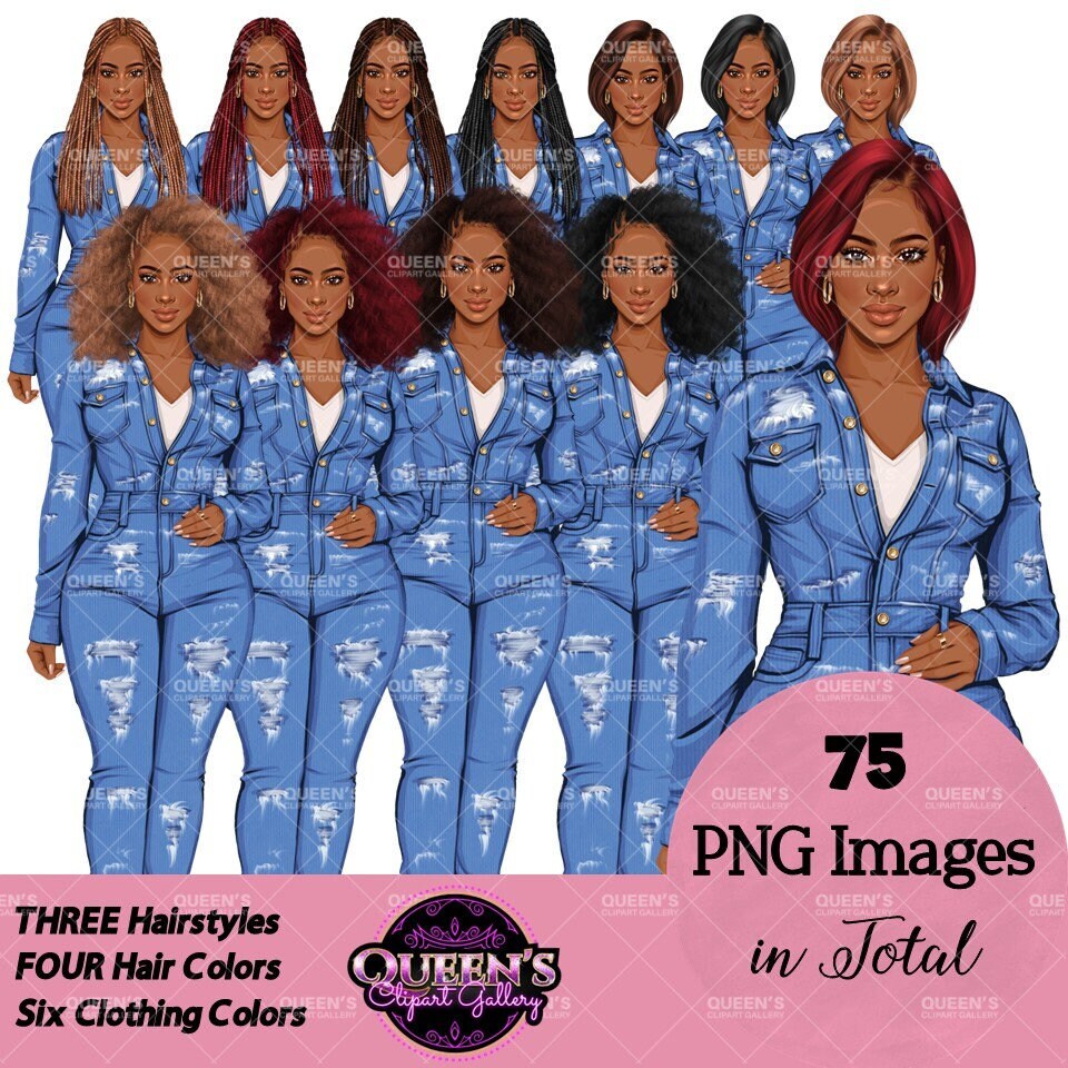 Denim Jeans Girl Clipart Fashion Girl Clipart Jeans Girl - Etsy