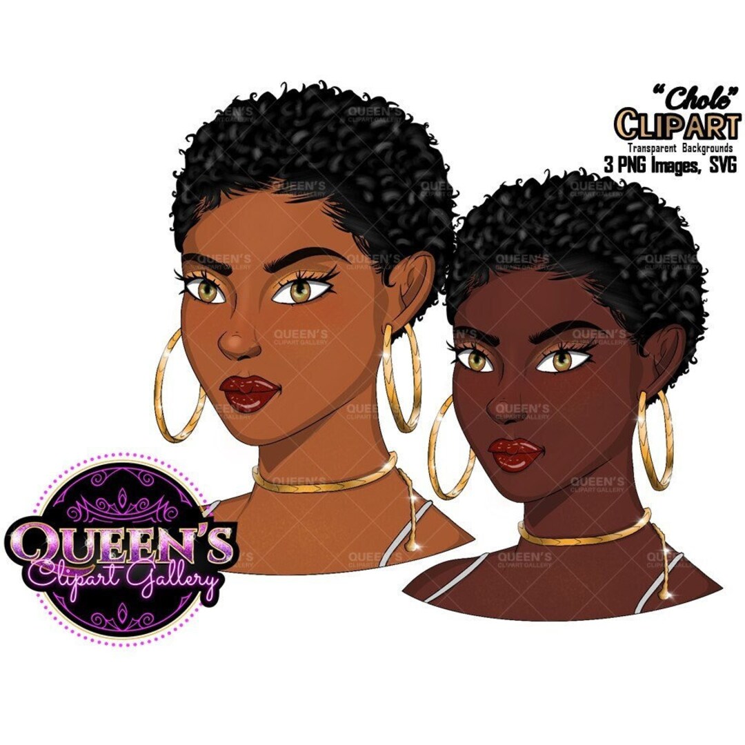 Woman Face, Afro Face Clipart, Face Clipart, African American Woman ...