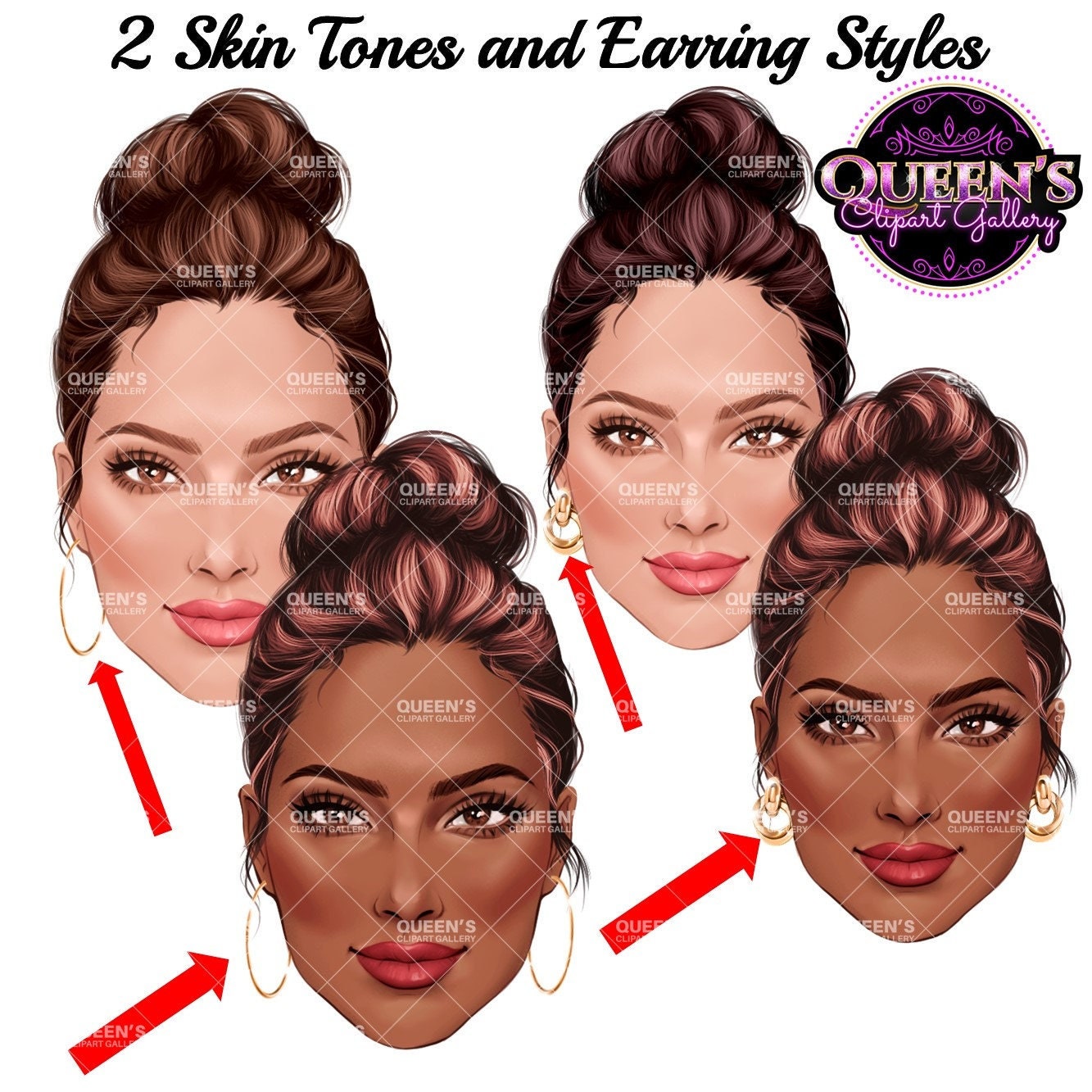 Woman Face Clipart Hairstyles Clipart Face Clipart Face - Etsy
