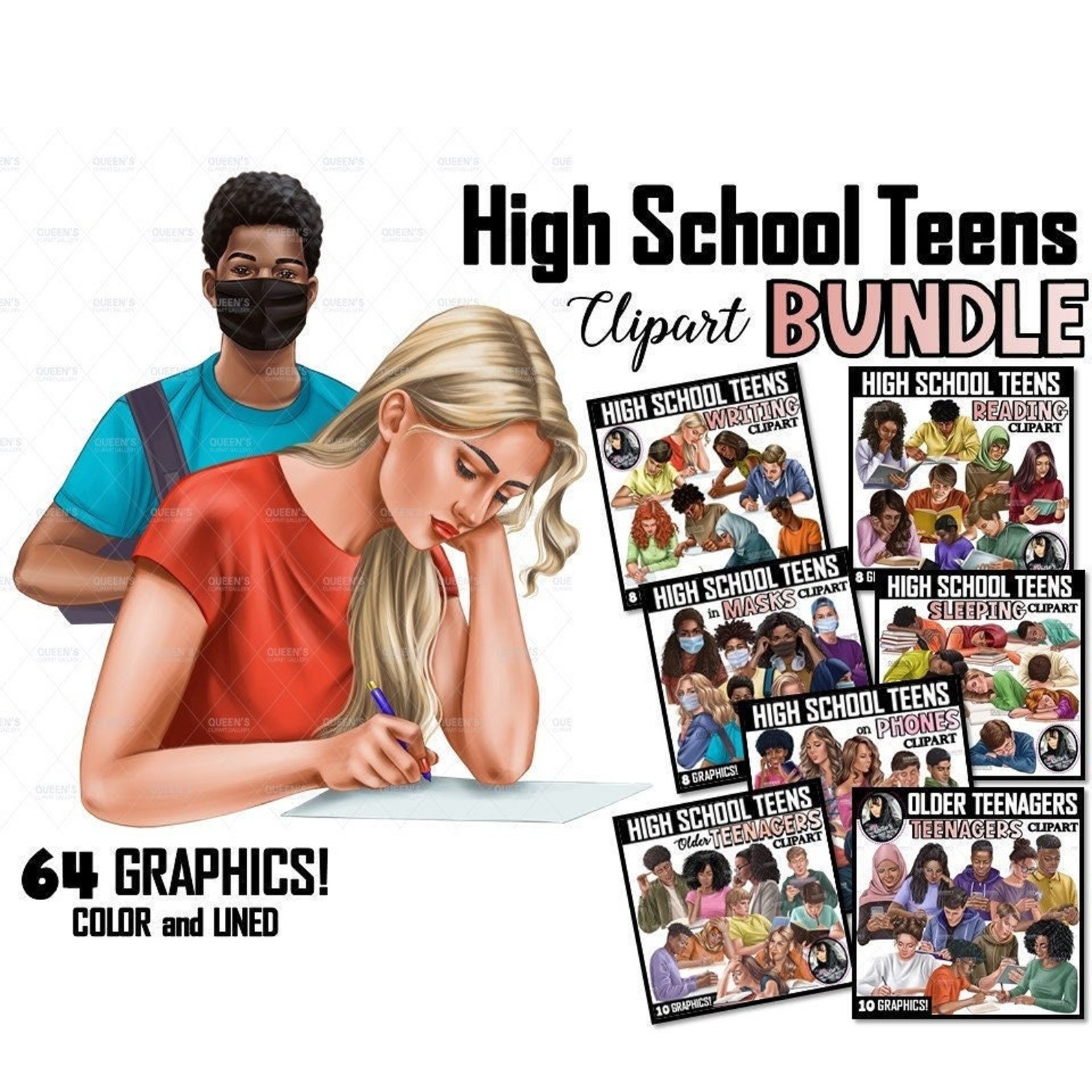 Teenagers Clipart Teens Tweens School Children School - Etsy