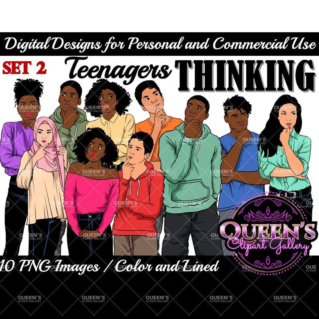 Teenagers Thinking | Teen Clipart | Teenagers Clipart | Back to School ...