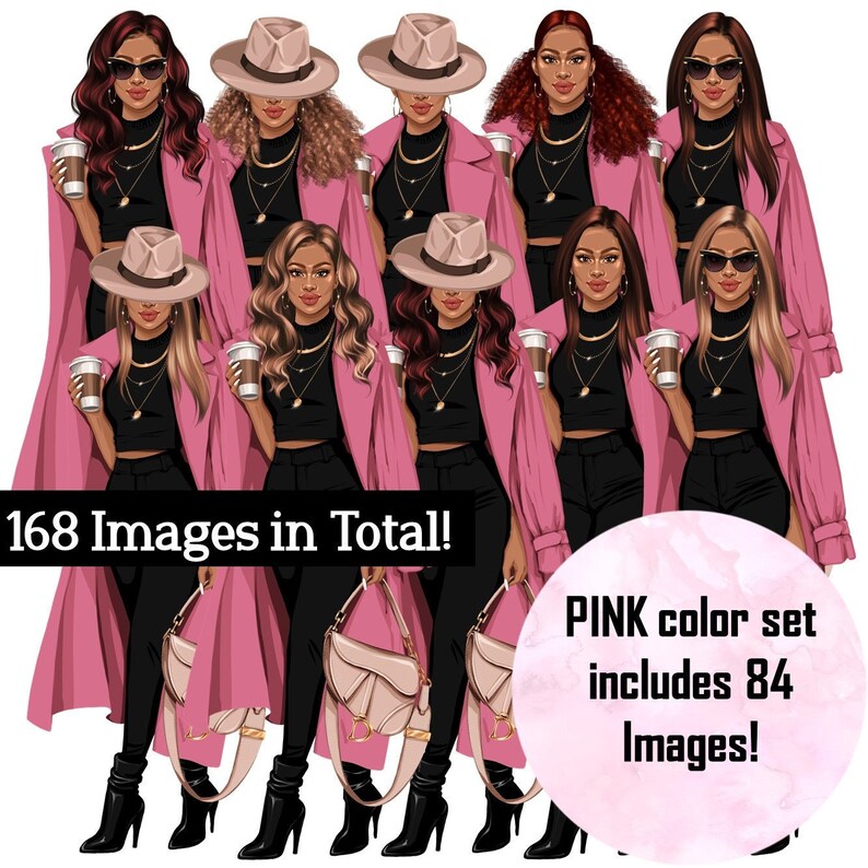 Fashion Girl Clipart, Black Woman Clipart, African American Clipart ...