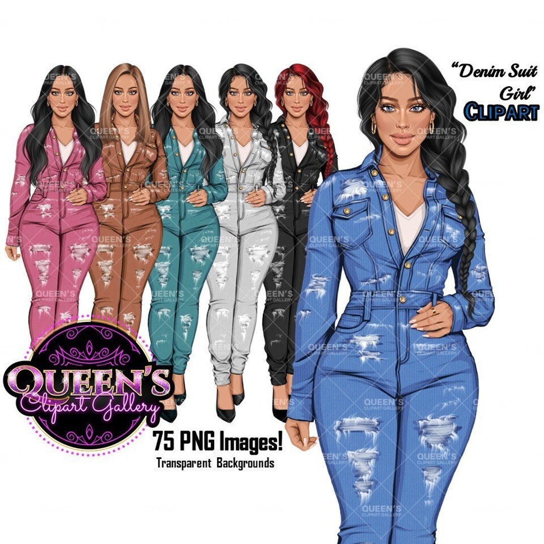 Denim Jeans Girl Clipart, Fashion Girl Clipart, Jeans Girl Clipart ...