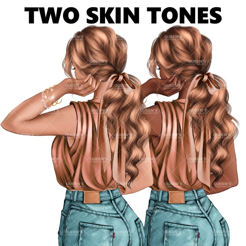 Back View Clipart Back Turned Fashion Girl Clipart Fashion | Etsy UK