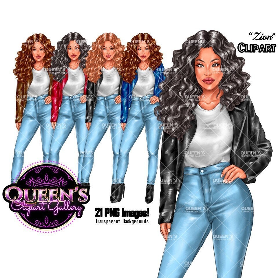 Curvy Denim Girl, Jeans Girl Clipart, Curvy Girl, Woman Clipart ...
