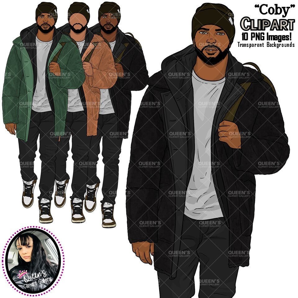 Afro Male Clipart Man Clipart Boyfriend Clipart Casual Man - Etsy