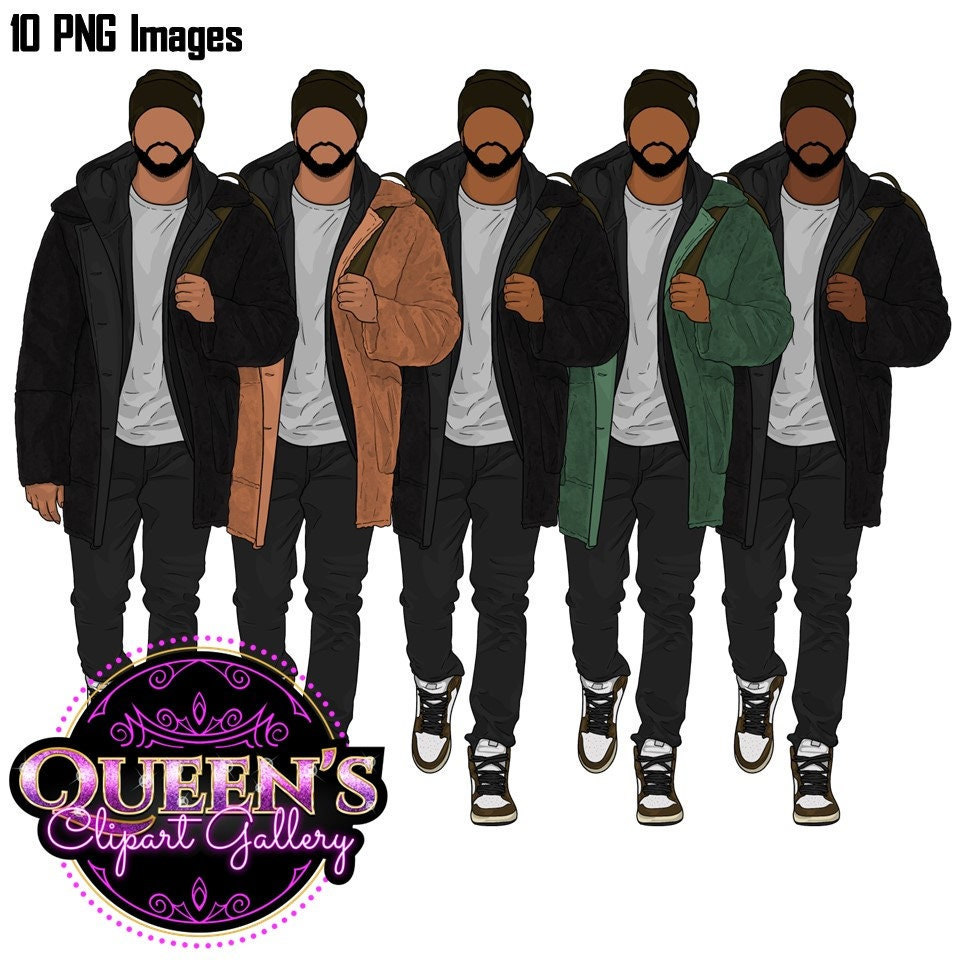 Afro Male Clipart, Man Clipart, Boyfriend Clipart, Casual Man Clipart ...