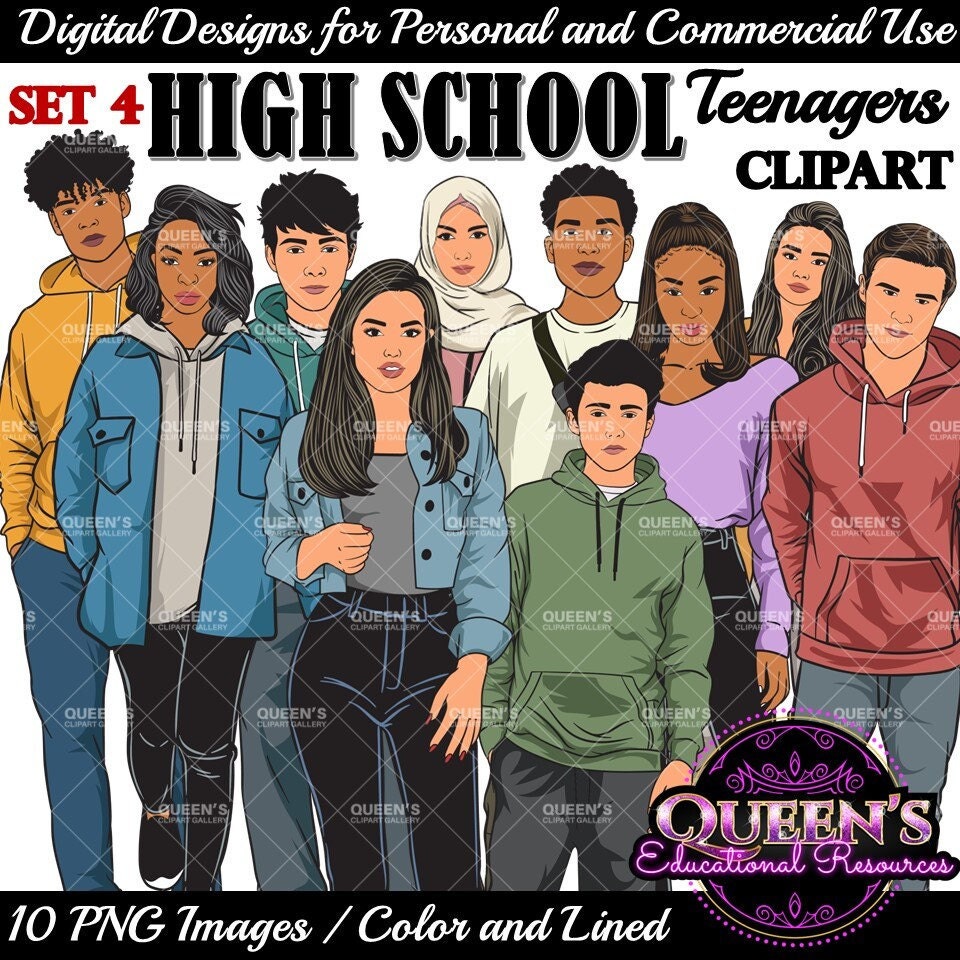 Teenagers Clipart, High School Students, Older Teens, Male Teen Clipart ...