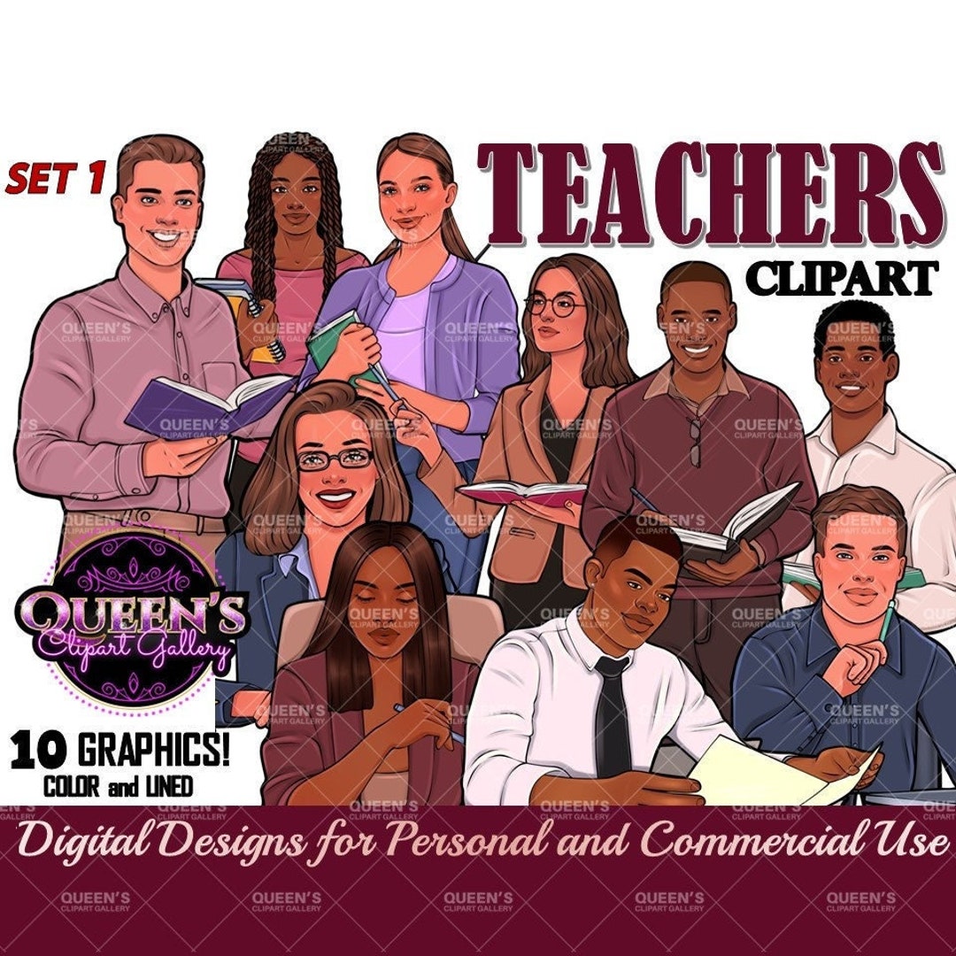 Teacher Clipart, Teachers, Teaching Clipart, Lady Boss Clipart, Afro ...