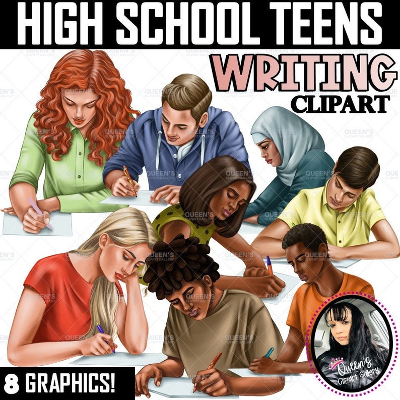 Teens Writing Clipart Teenager Clipart Back to School - Etsy