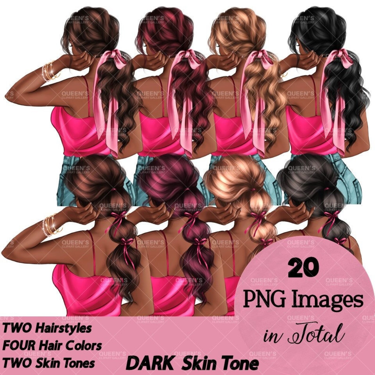 Back View Clipart, Back Turned, Fashion Girl Clipart, Fashion ...