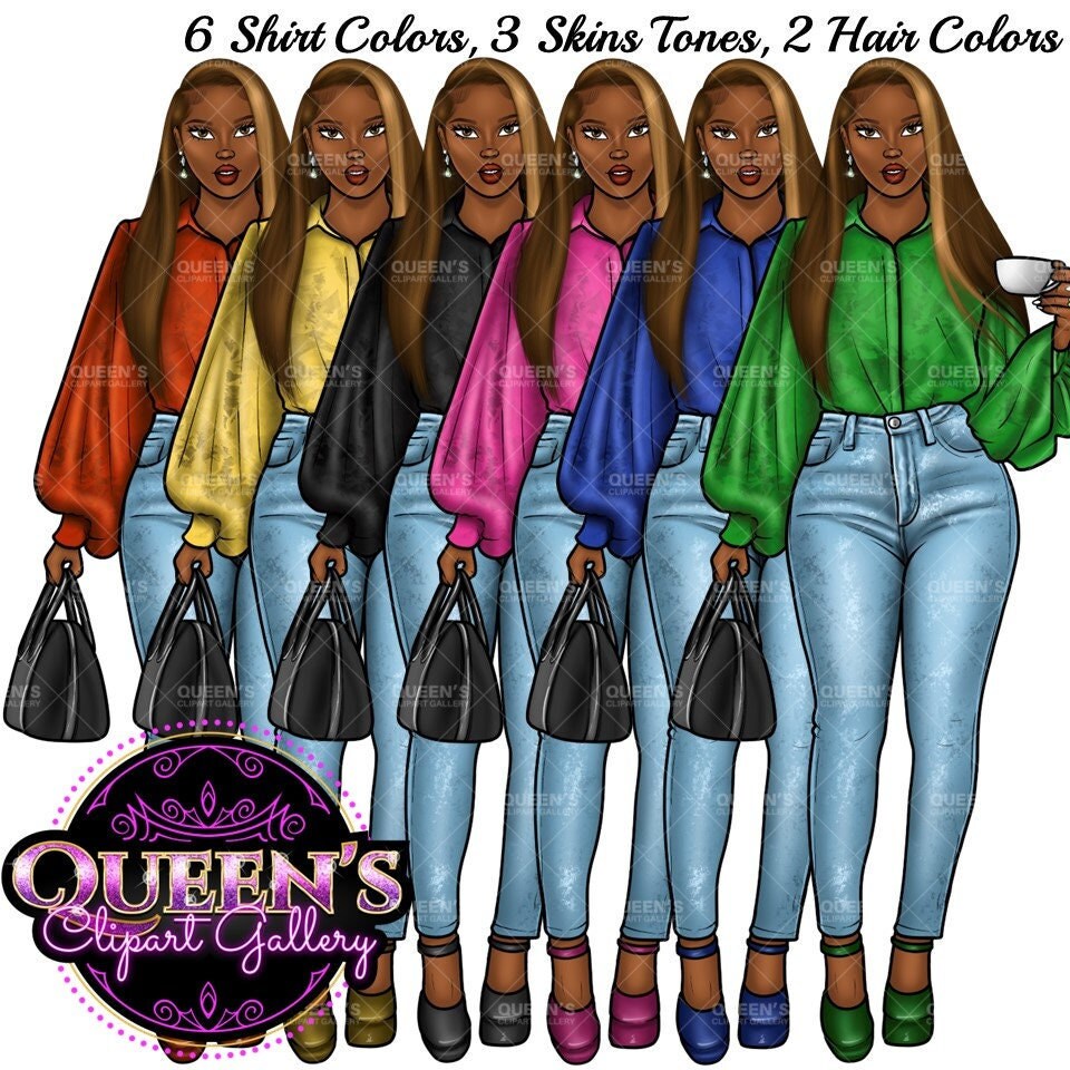 Denim Jeans Girl, Afro Girl Clipart, African American Woman, Afro Woman ...