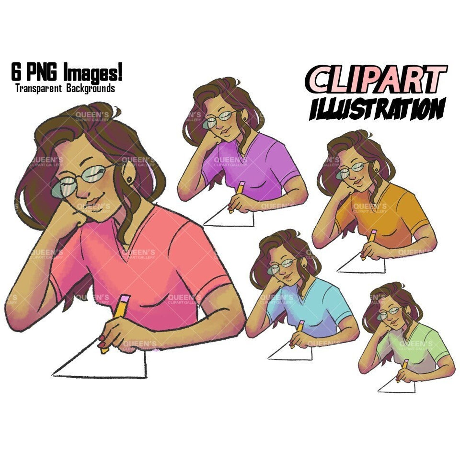 Teen Clipart, Teen Writing, Cartoonish Illustration, Comic Illustration ...