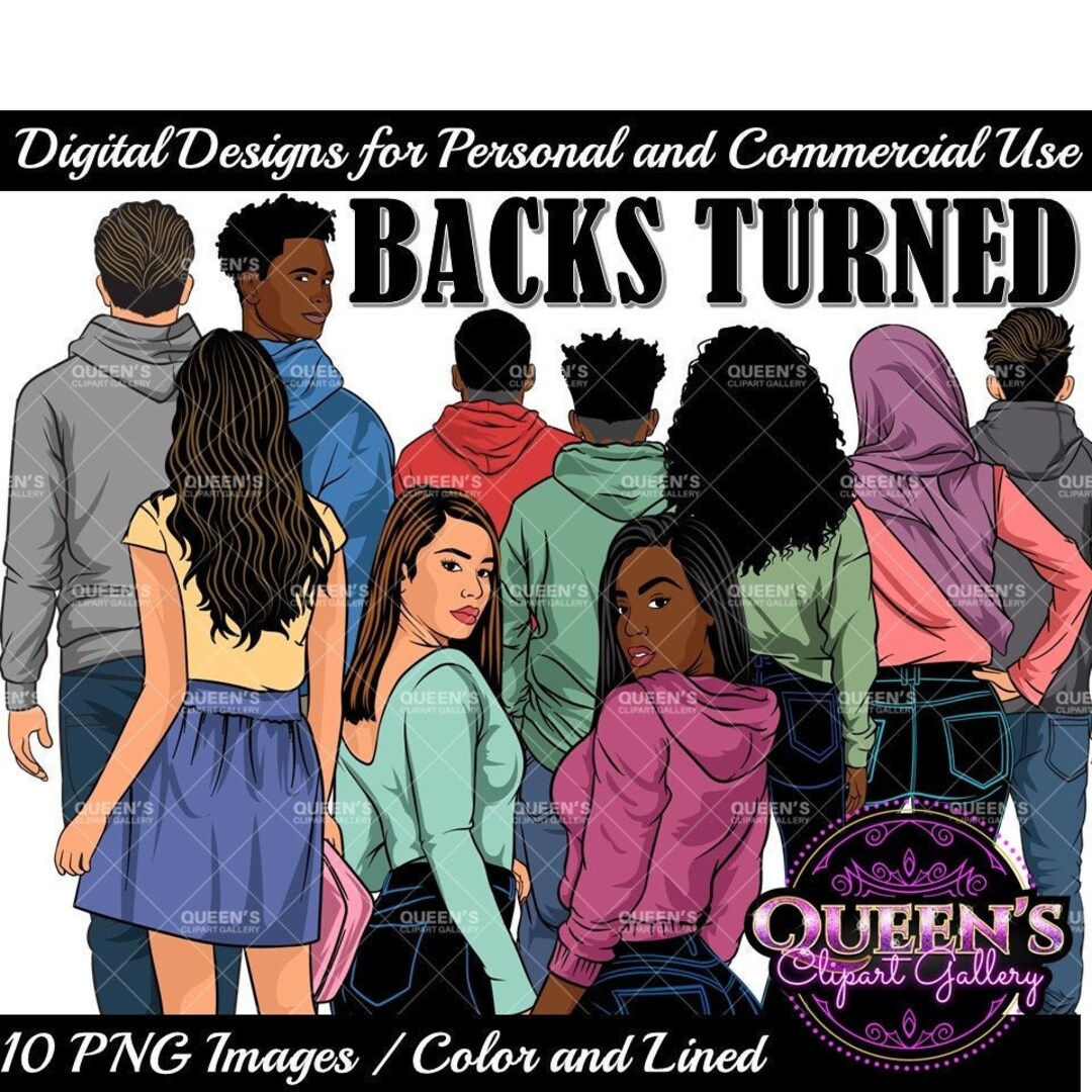 Backs Turned, Back View Clipart, Teenagers Clipart, Teen Clipart ...