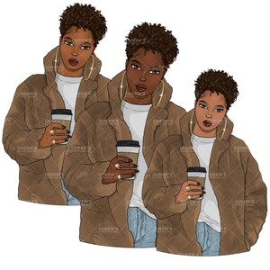 Afro Girl Clipart Black Woman Clipart Black Girl Magic | Etsy