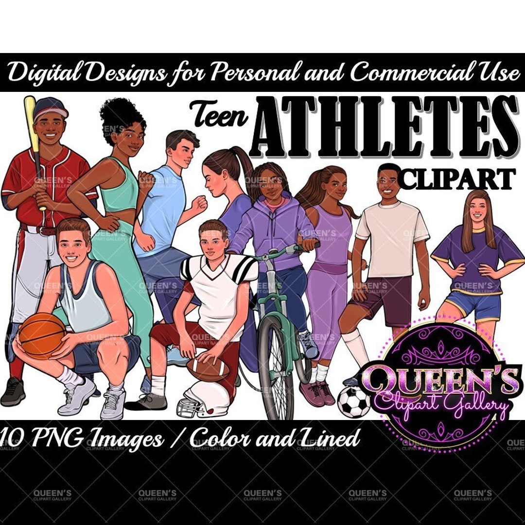 Fitness and Health Clipart, Athletes Clipart, Teenagers Clipart, Teen ...