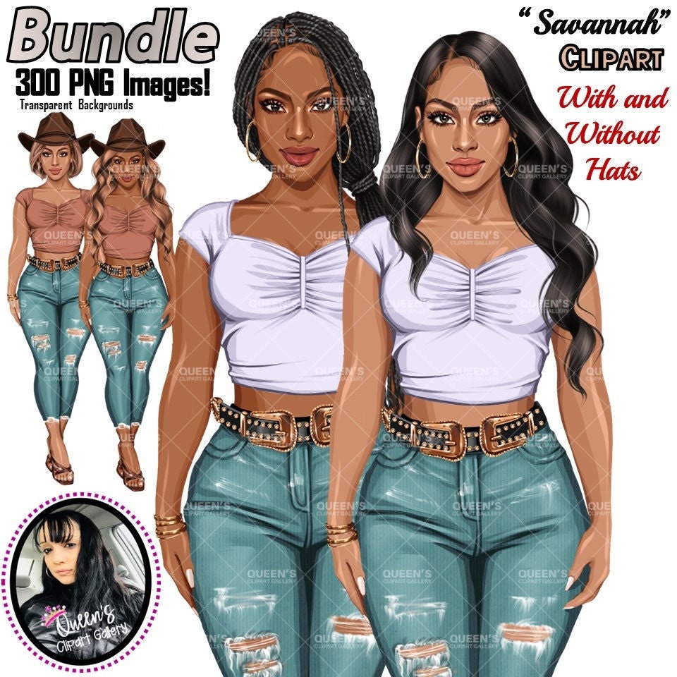 Afro Denim Jeans Girl, Jeans Girl Clipart, Woman Clipart, Fashion Girl ...