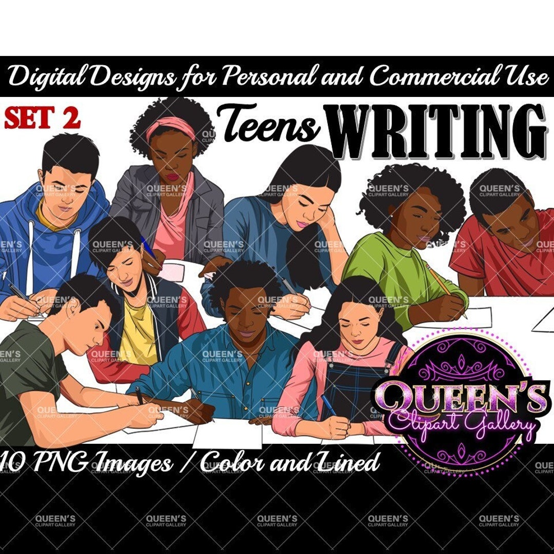 High School Teens Writing Clipart | Teens Writing Clipart | Teenager ...