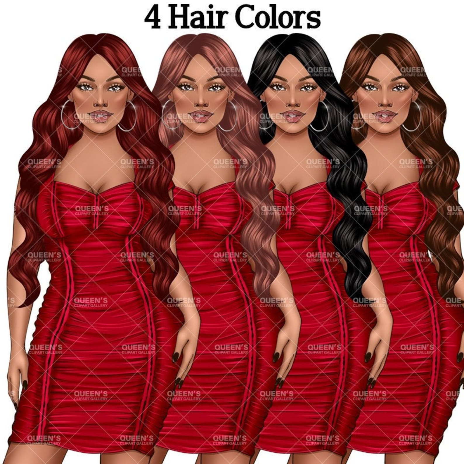 Elegant Lady Fashion Girl Clipart Fashion Illustration | Etsy