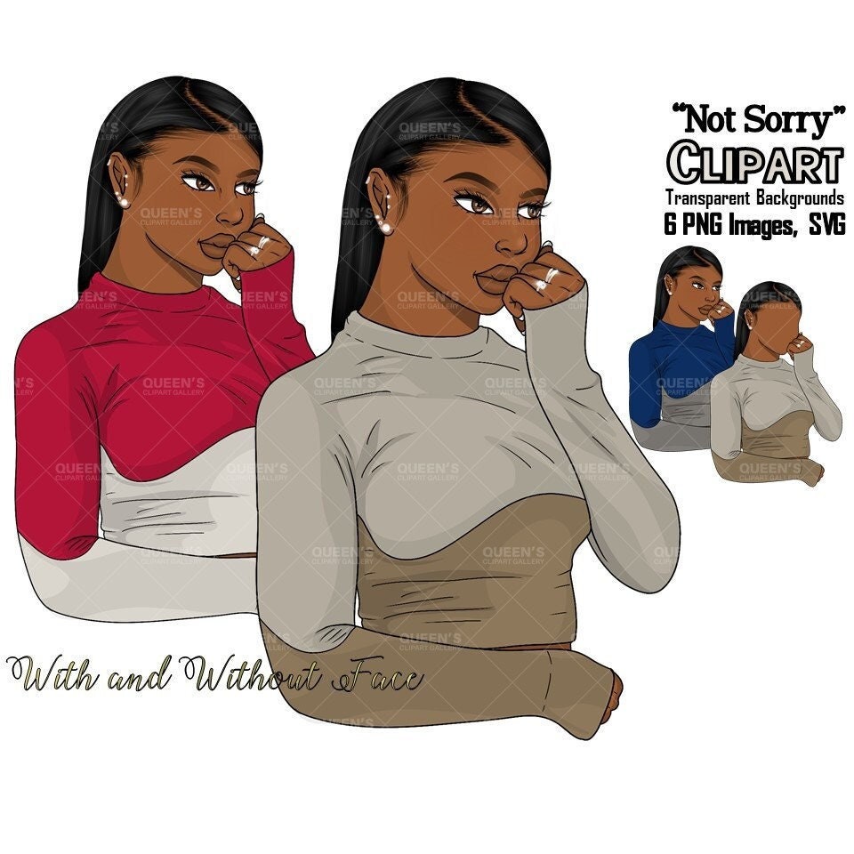 Afro Girl Clipart Fashion Clipart Black Woman Clipart Black - Etsy