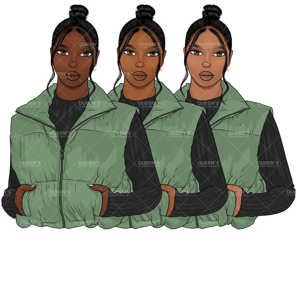 Afro Girl Clipart Fashion Clipart Black Woman Clipart Black - Etsy