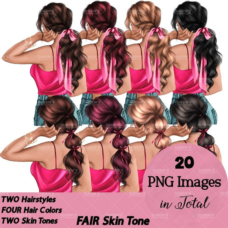 Back View Clipart, Back Turned, Fashion Girl Clipart, Fashion ...