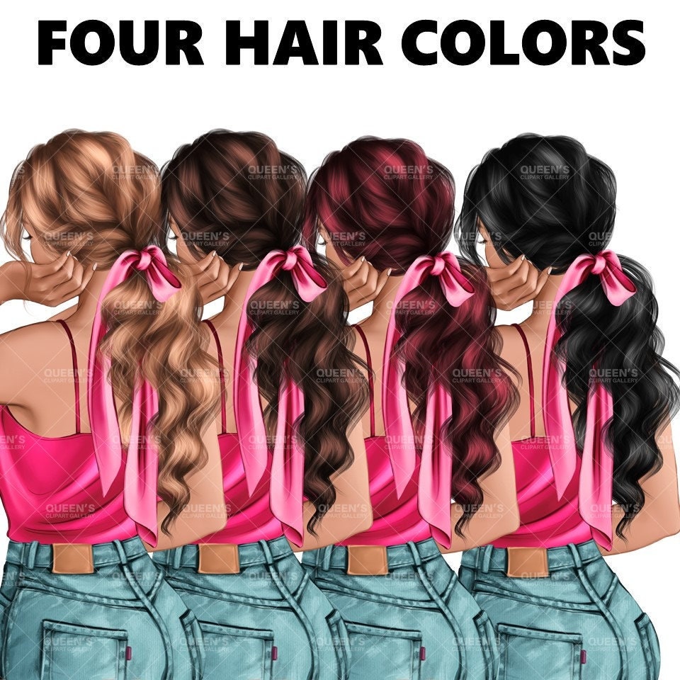 Back View Clipart Back Turned Fashion Girl Clipart Fashion - Etsy