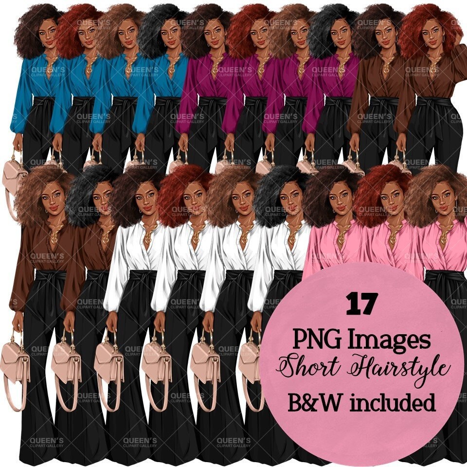 Black Girl Magic PNG, Afro Girl Clipart, Fashion Girl Clipart, Black ...