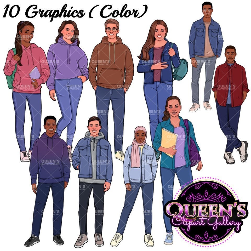 Teenagers Clipart, Teen Clipart, Mature Teens Clipart, Teenagers ...